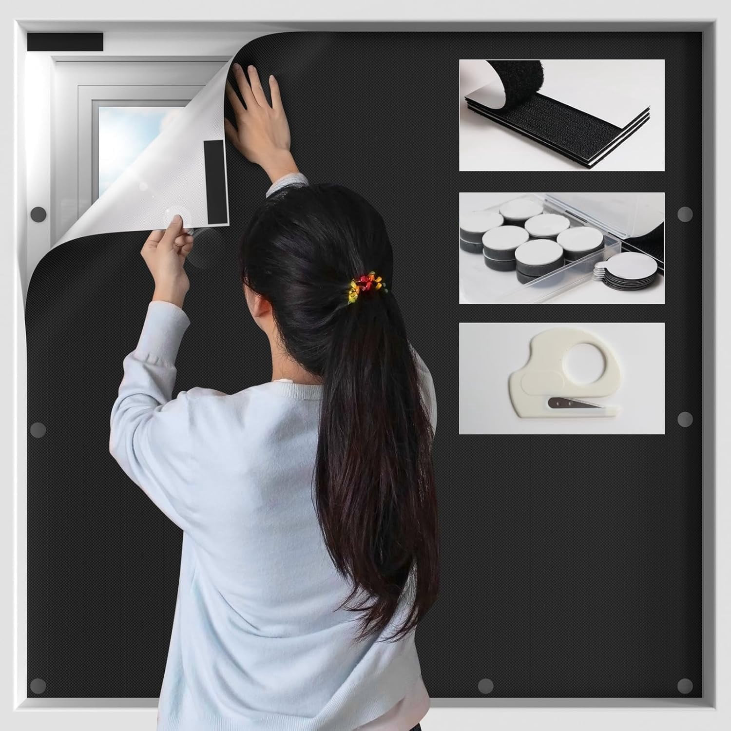 100% Blackout Window Cover, Portable Magnetic Blackout Curtains ...