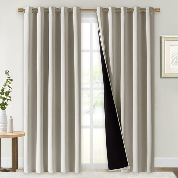 100% Blackout Window Curtain Panels, Cold and Full Light Blocking ...