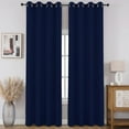 100% Blackout Window Curtains 72 inches Long 2 Panels Set, Faux Linen ...
