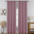 100% Blackout Window Curtains 96 inches Long 2 Panels Set, Faux Linen ...