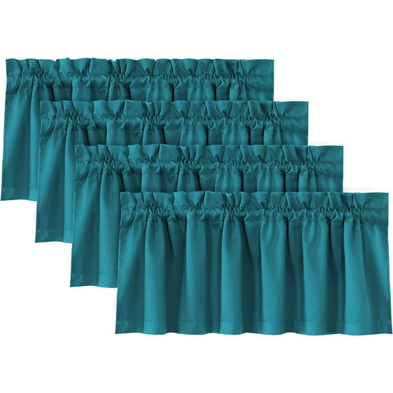 100% Blackout Window Valances for Kitchen Living Room, Rod Pocket ...