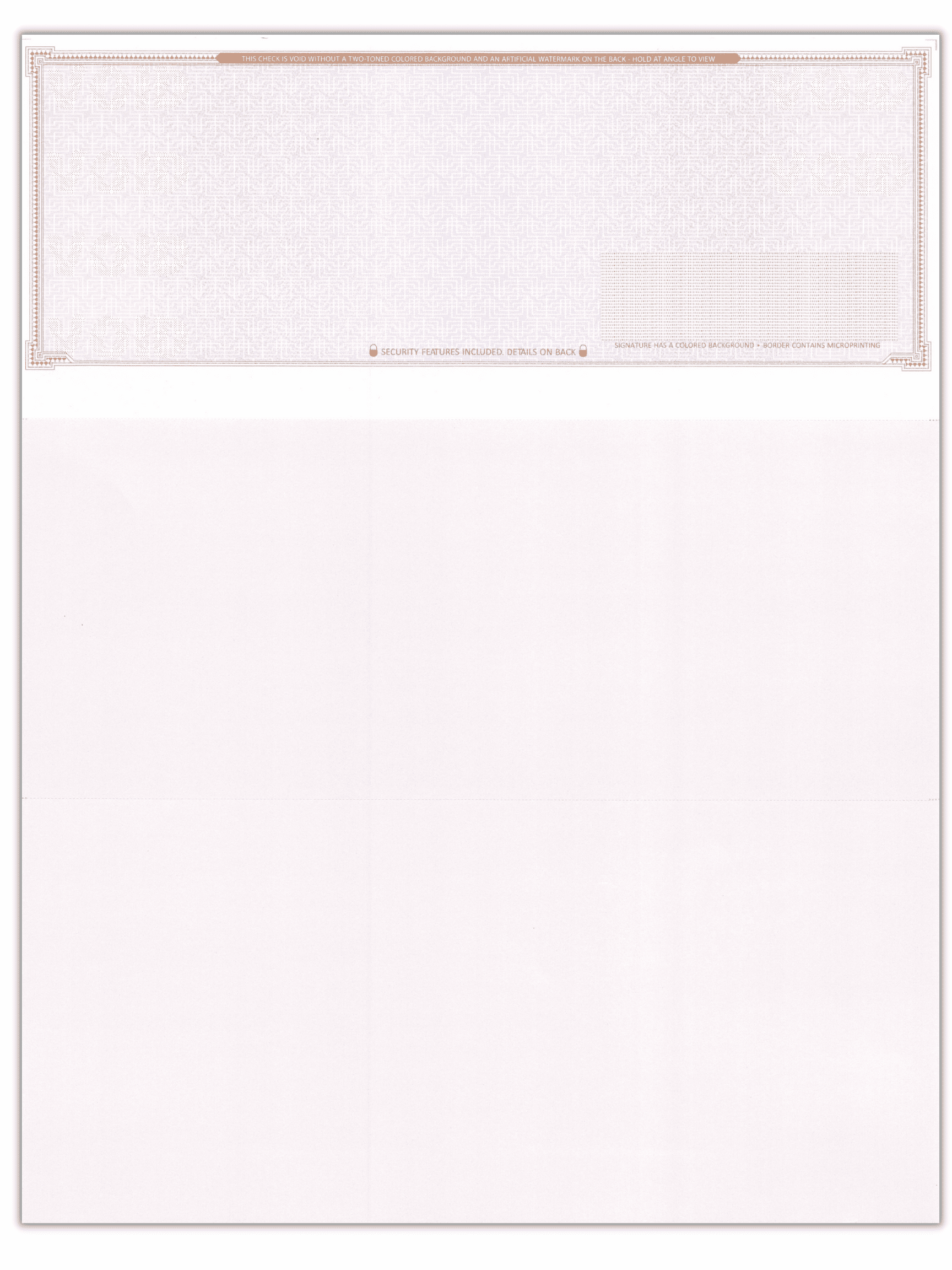 100 Blank Check Stock - Check on Top Mazed - Paper Weight # 70 High ...