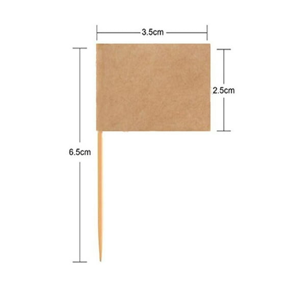 100 Blank Toothpick Flags, Cheese Labels Cupcake Topper Markers Flags ...