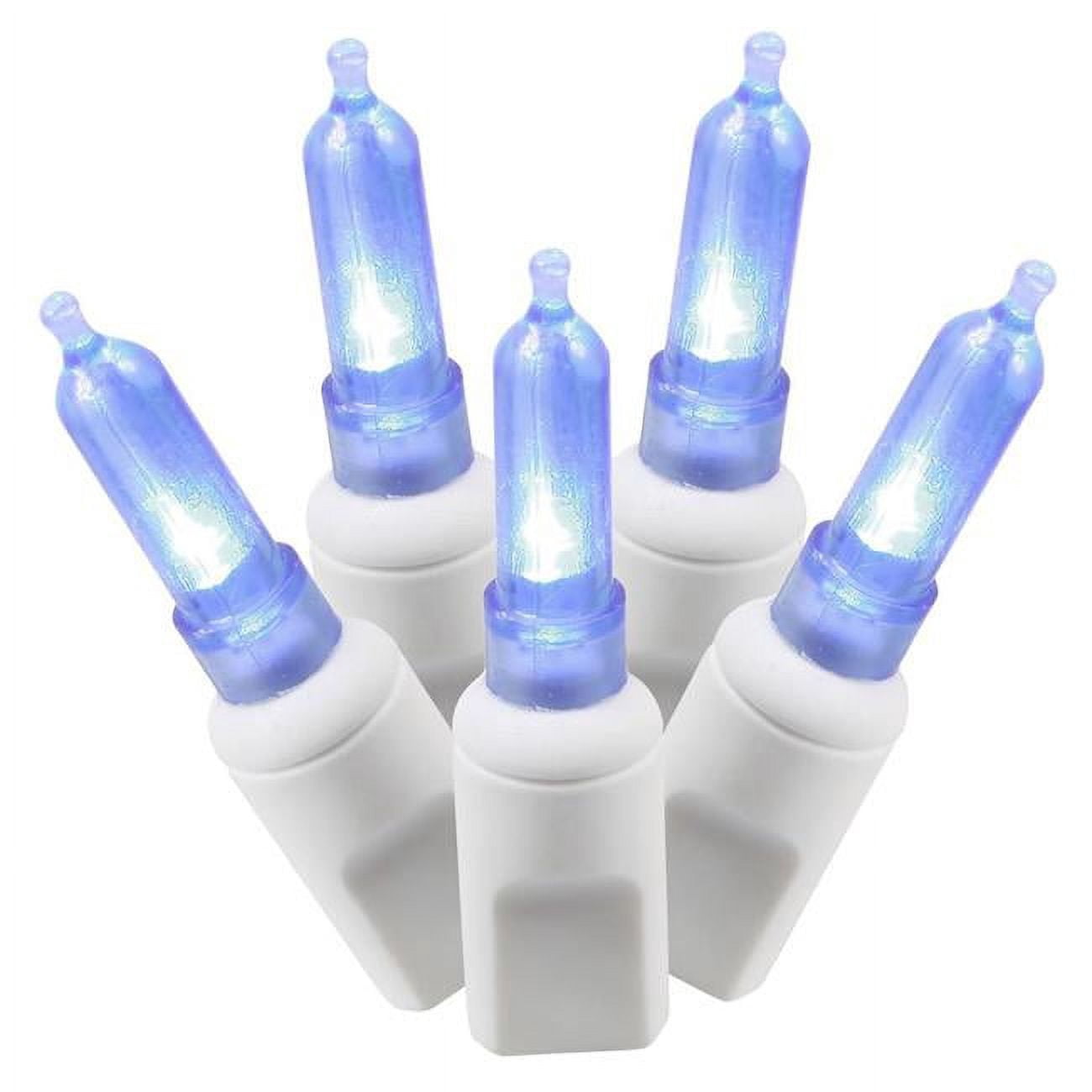 100 Blue Italian LED Lights on White Wire, 34 ft. Christmas Light Set ...