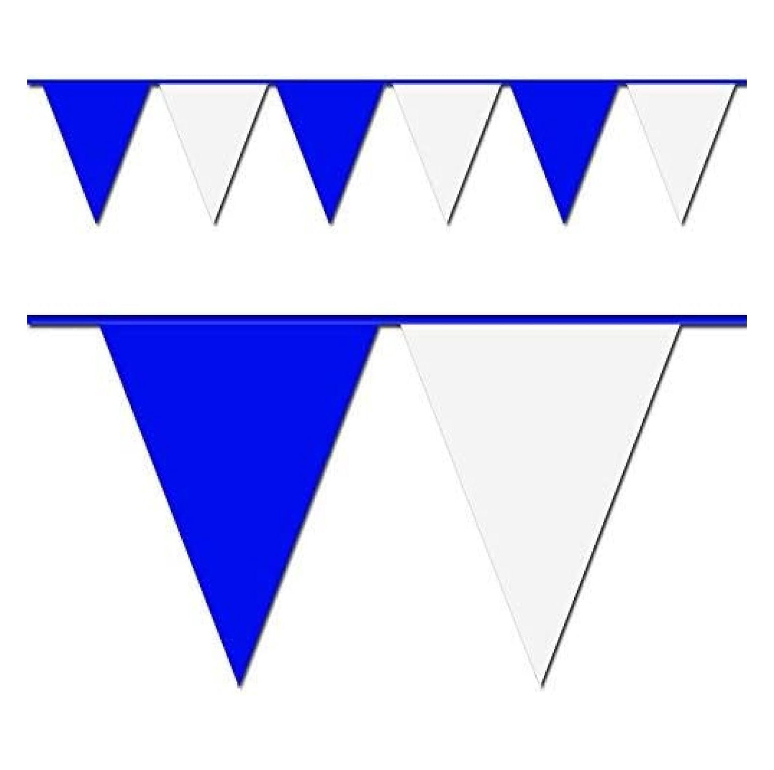 100' Blue & White Pennant Flag Plastic - Outdoor Party Decorations ...