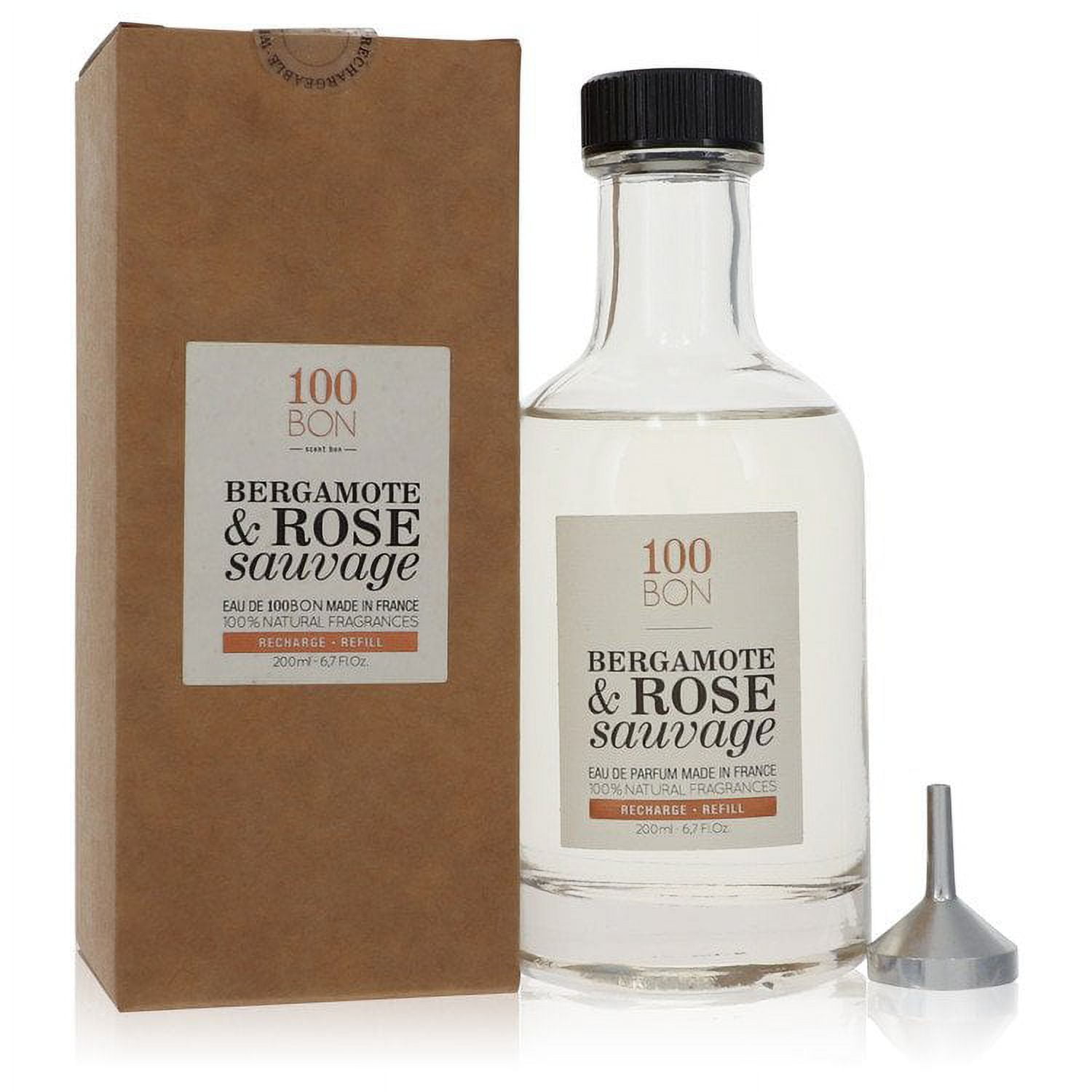 100 Bon Bergamote & Rose Sauvage by 100 Bon Eau De Parfum Refill 6.7 oz ...