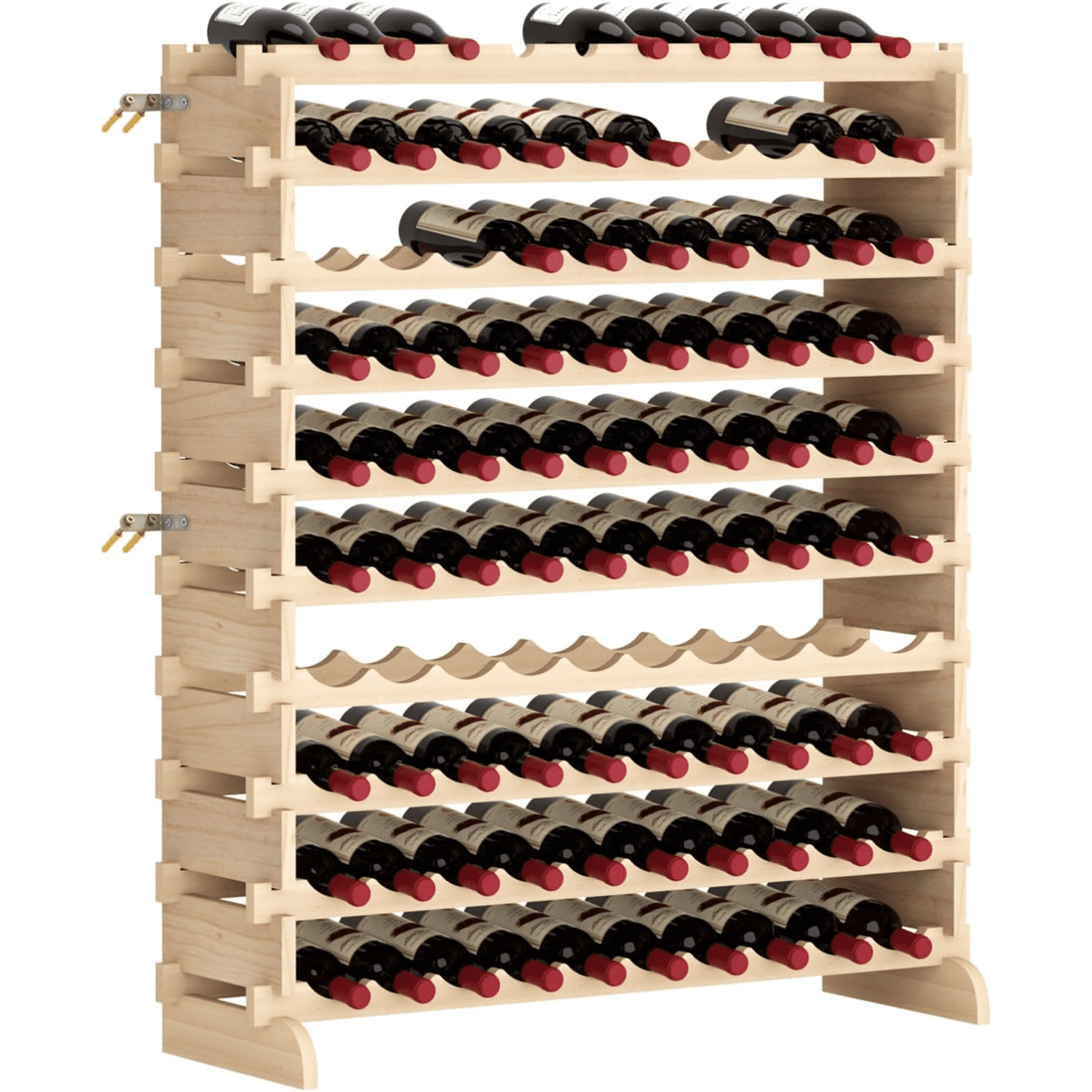 100 Bottle 10-Tier Stackable Wine Storage Rack Wine Display Racks Free ...