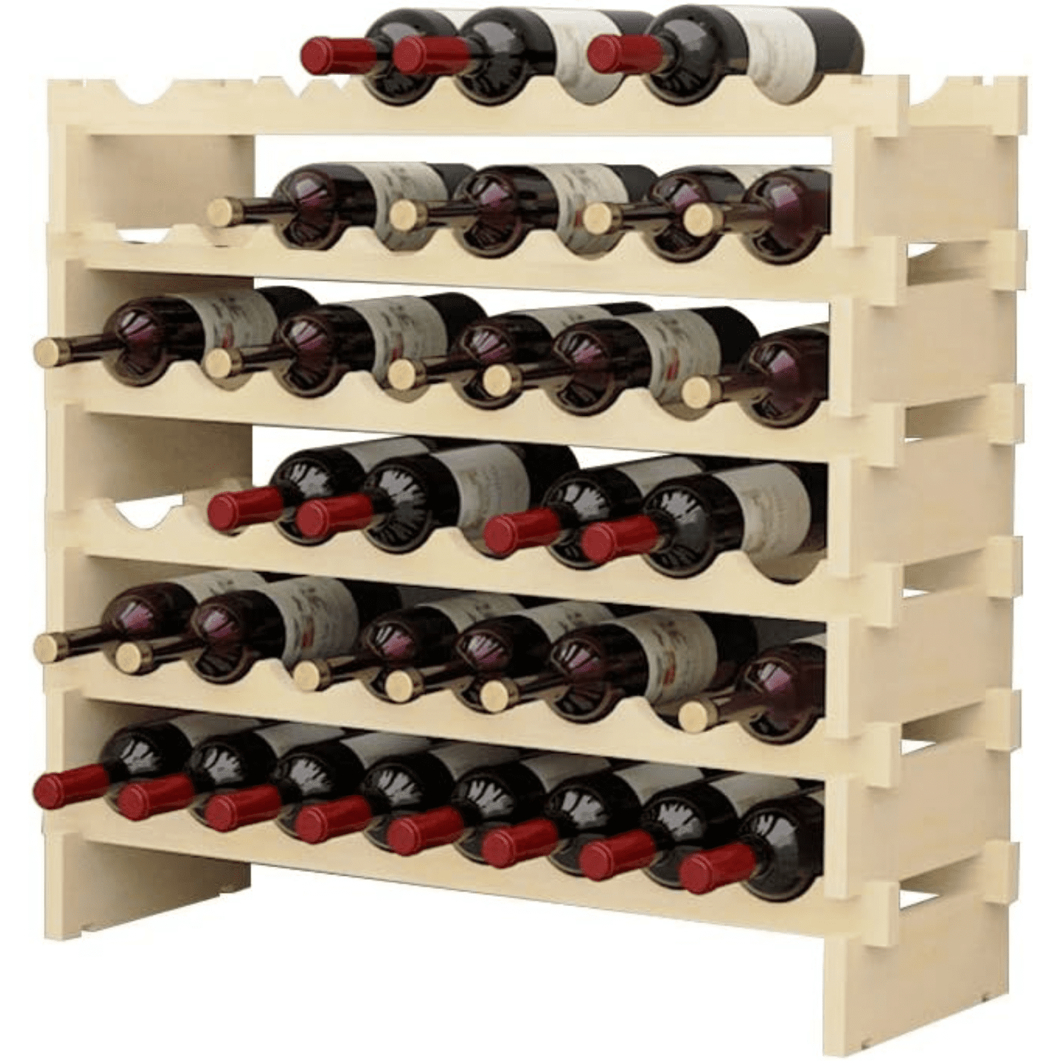 100 Bottle 10-Tier Stackable Wine Storage Rack Wine Display Racks Free ...