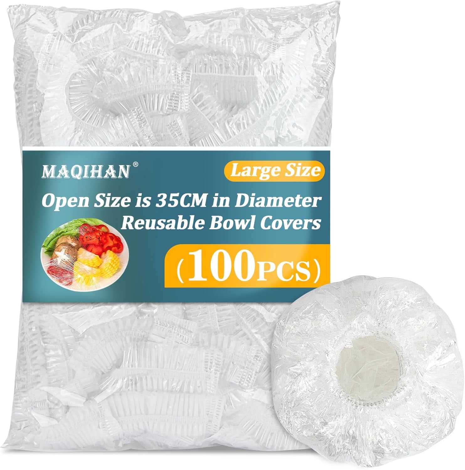 100 Bowl Covers Bread Proofing - Extra Large Plastic Wrap for Food ...