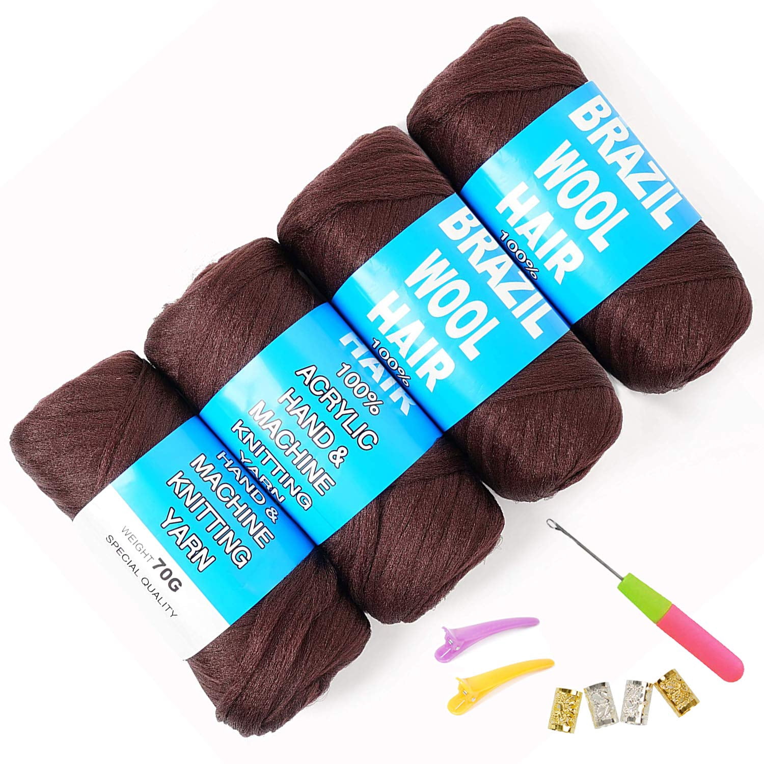 100% Brazilian Wool Hair Acrylic Yarn for African Hair Jumbo Braids ...