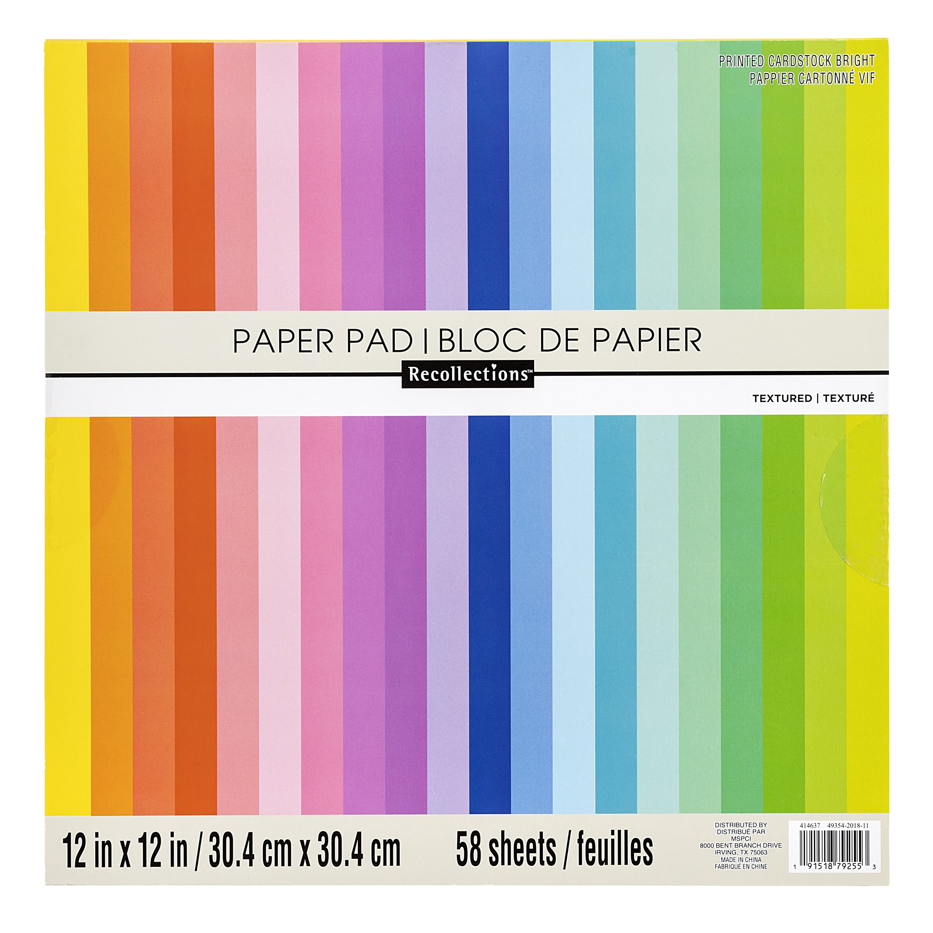 100 Brights 12” x 12” Cardstock Paper Pad by Recollections - Acid and ...