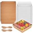 100 Brown 5 Inch Square Paper Charcuterie Bakery Containers - Walmart.com