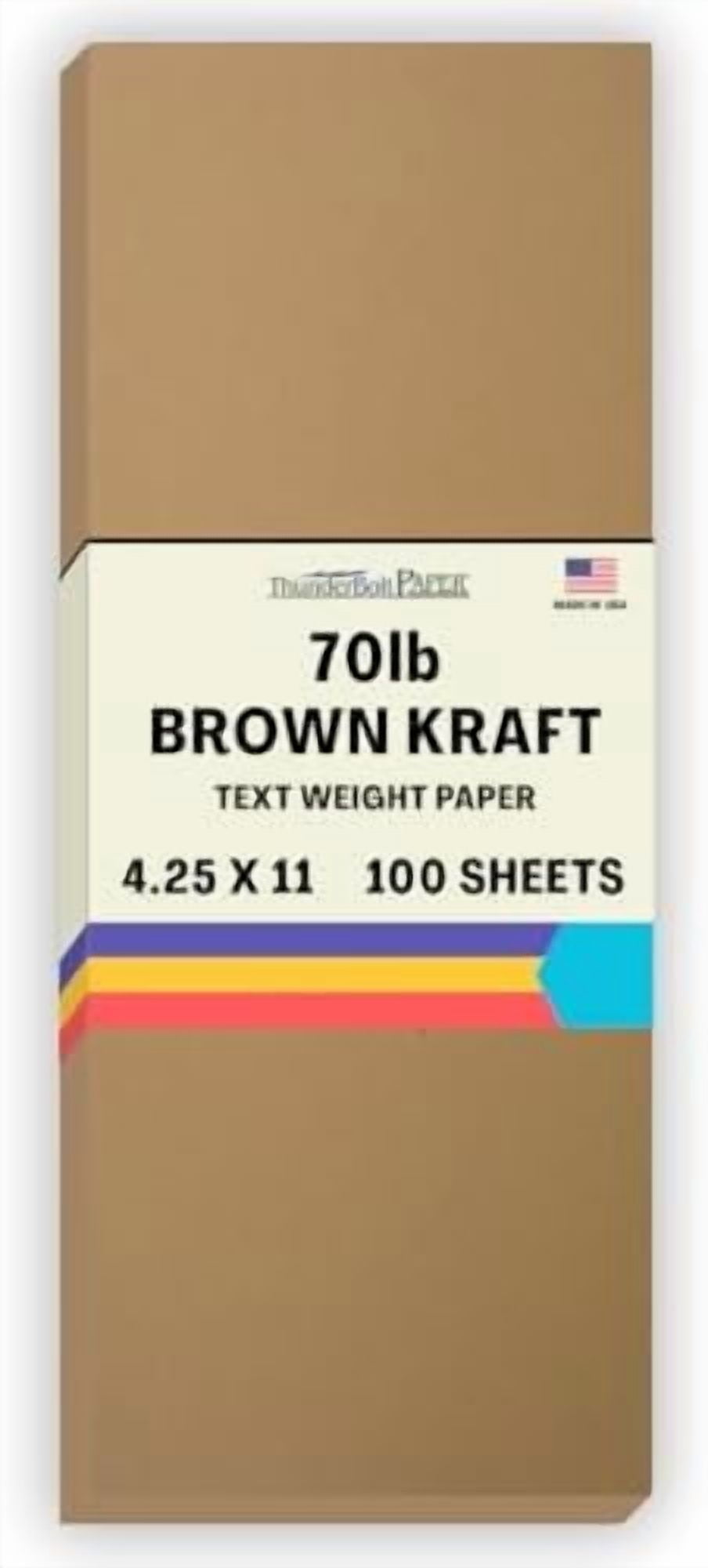 100 Brown Kraft Fiber 28/70# Text (NOT Card/Cover) Paper Sheets - 4.25 ...