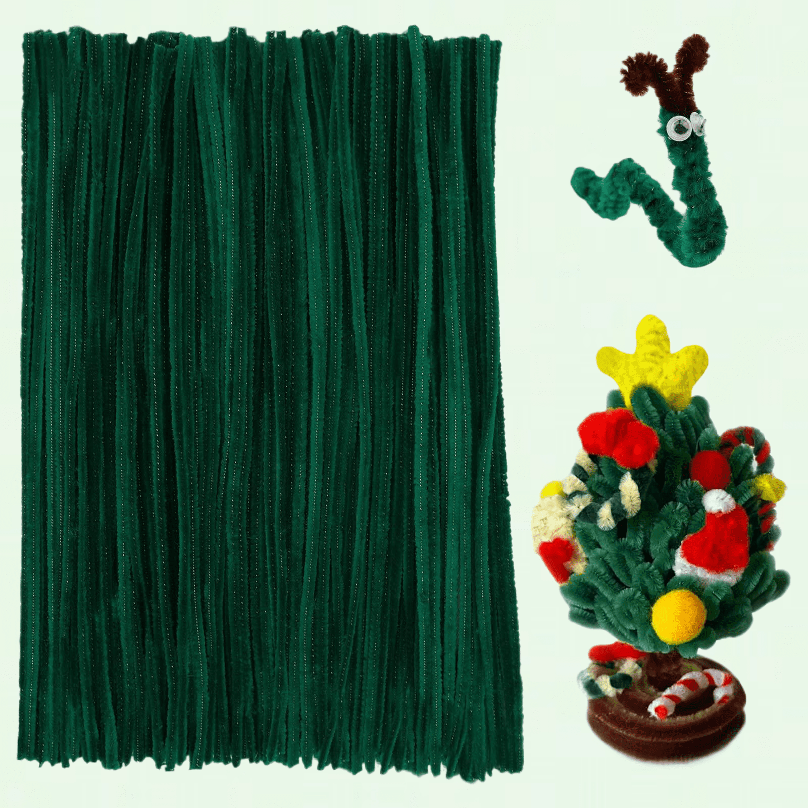 100 Bulk Golden Pipe Cleaners, Flexible and Fluffy Chenille Stems for ...