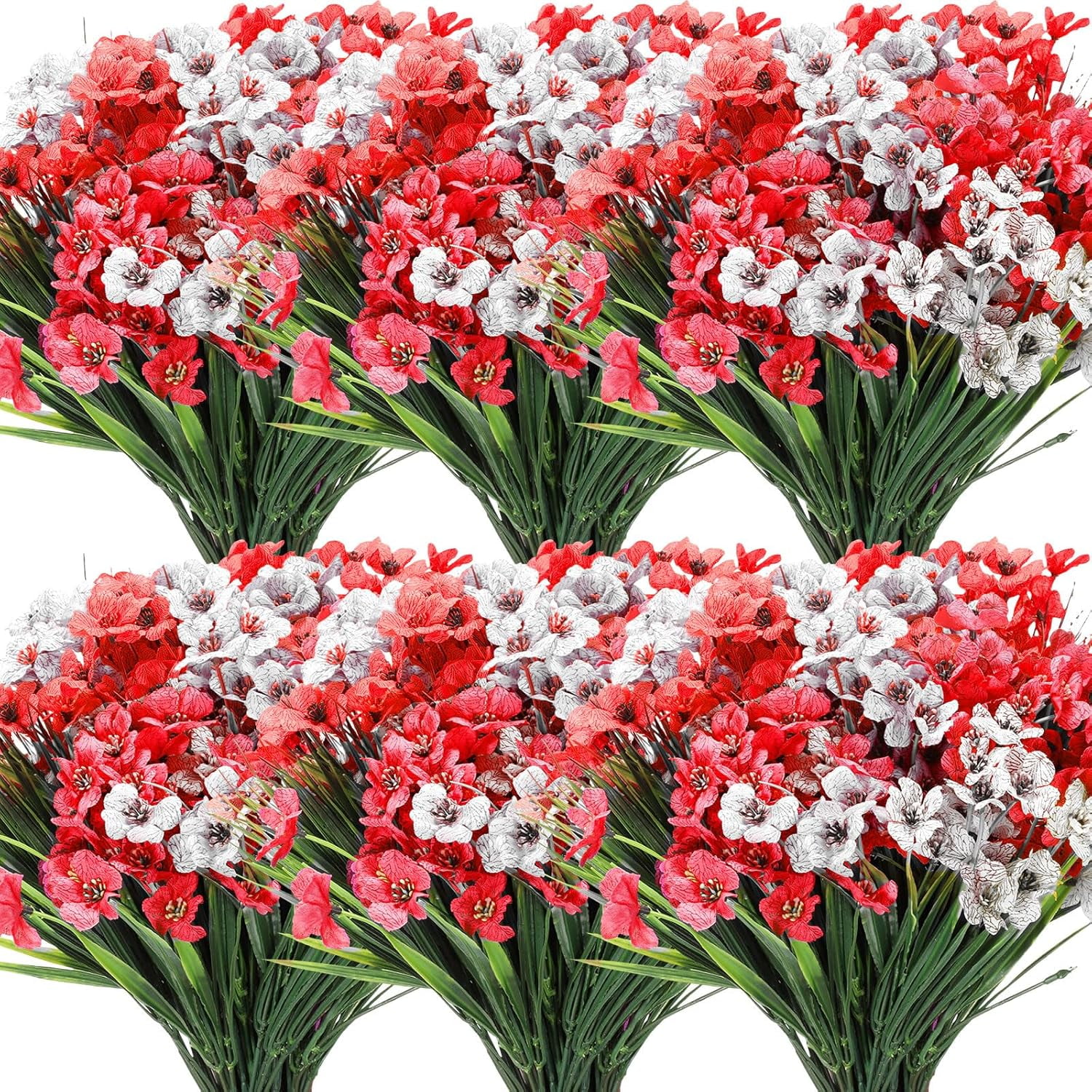 100 Bundles Violet Artificial Flowers, UV Resistant Faux Flowers ...