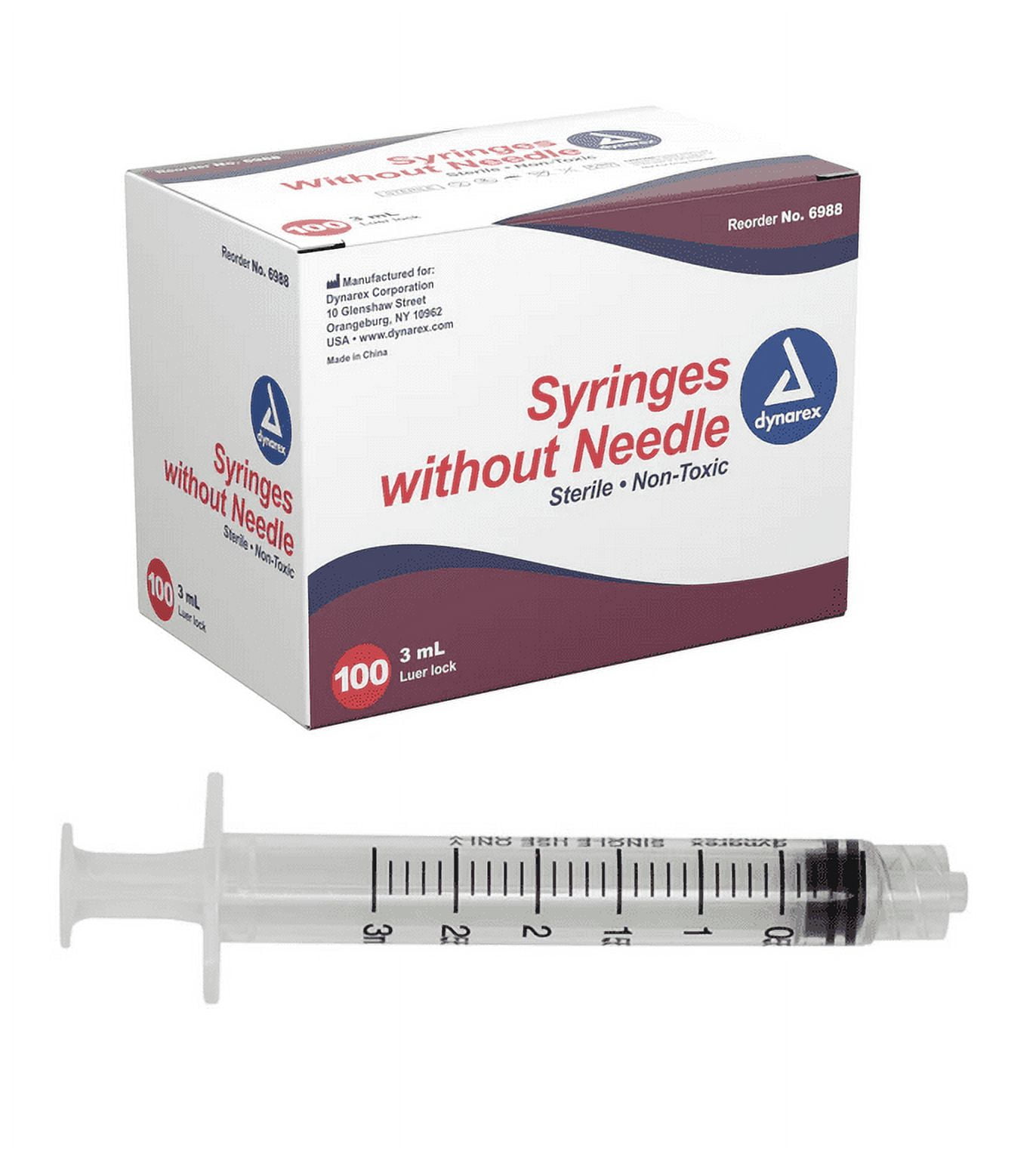 100/Bx All Sizes (Without Needle) Latex Free Plastic Disposable Syringe ...