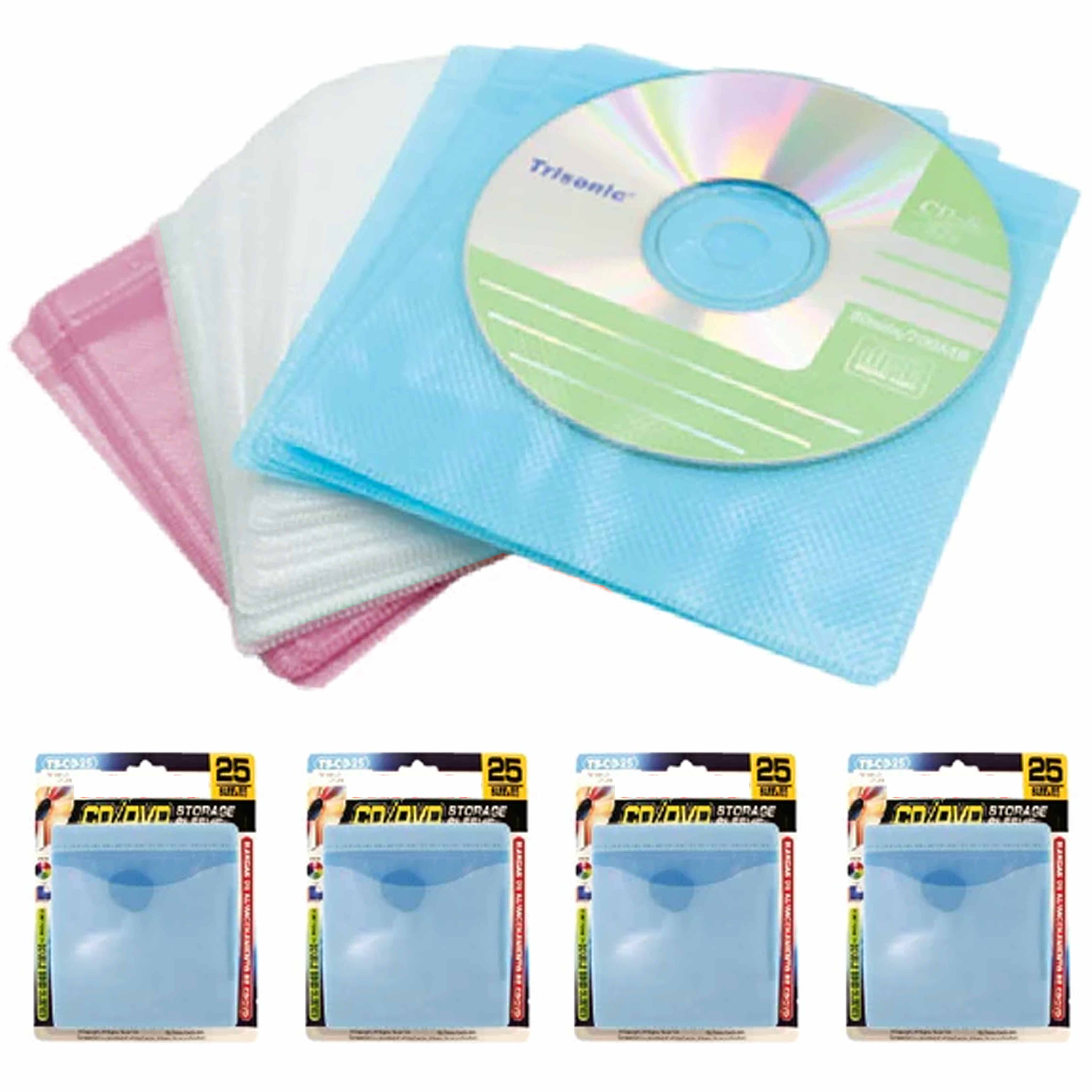 100 CD DVD Blu Ray Case Sleeves Double Sided Disc Envelope Storage Refill Holder - Walmart.com