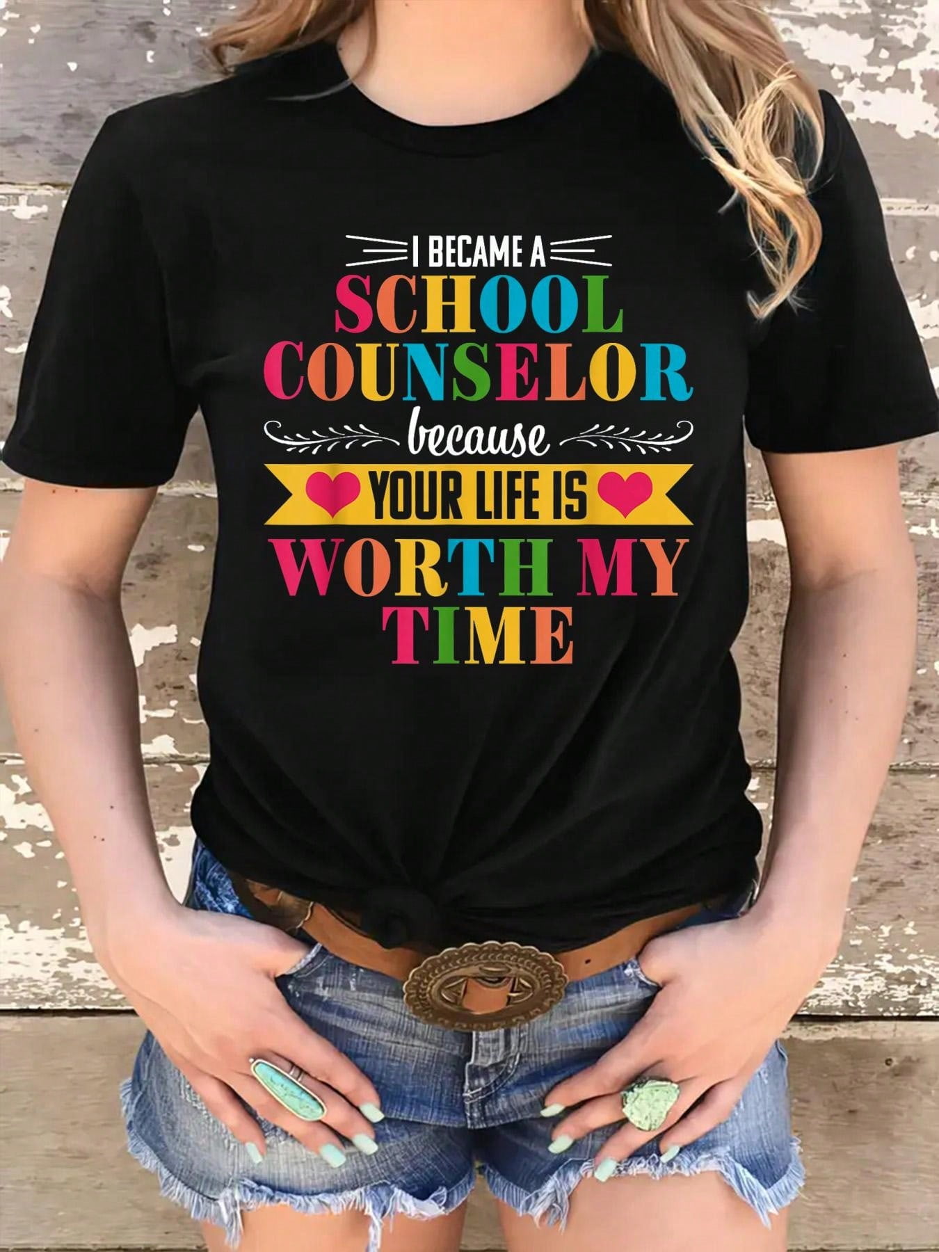 100%COTTON Cute School Counselor Counseling Back To School Valentine T ...