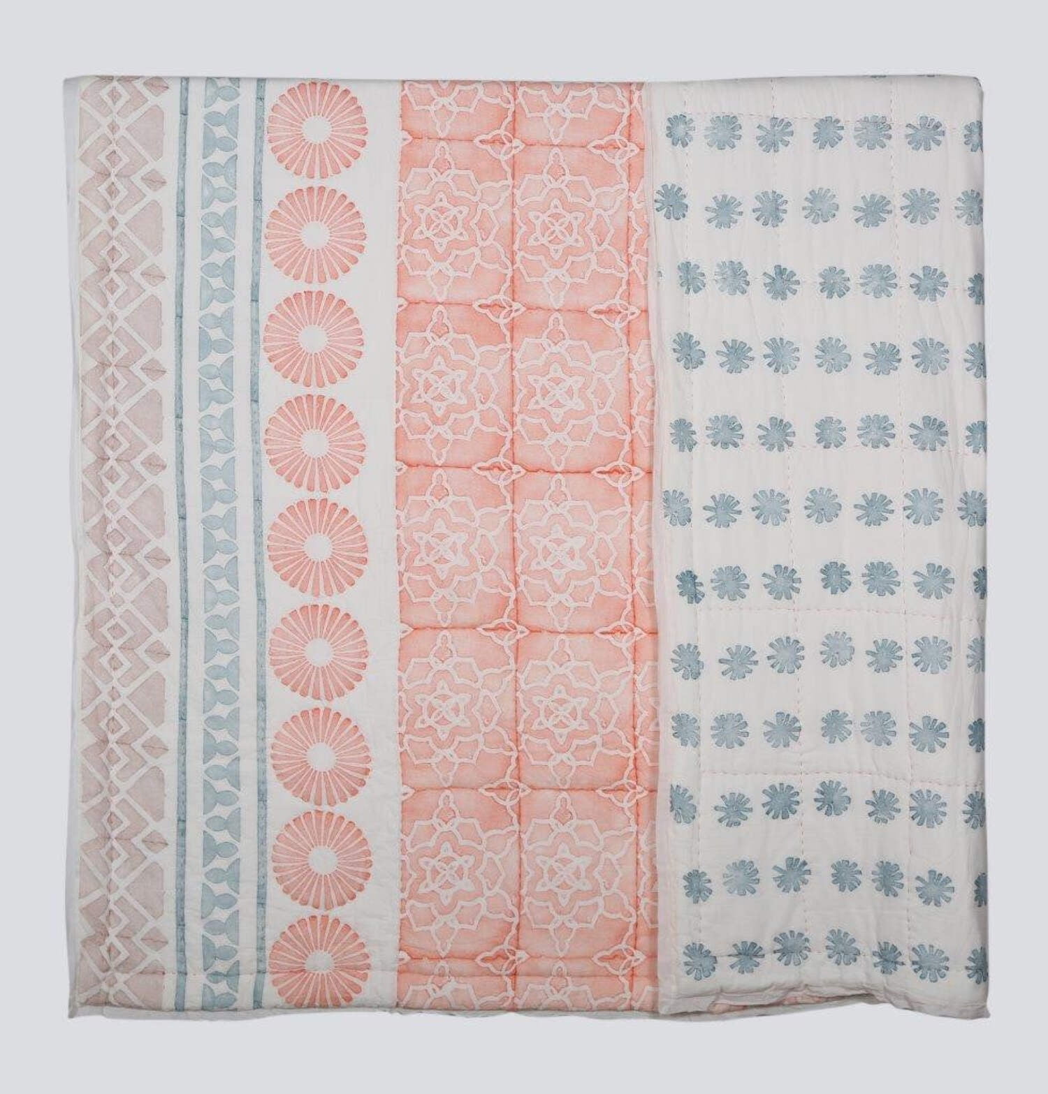 TGHome 100% Cotton Hand Printed Red Quilt, 90" x 108" - Walmart.com