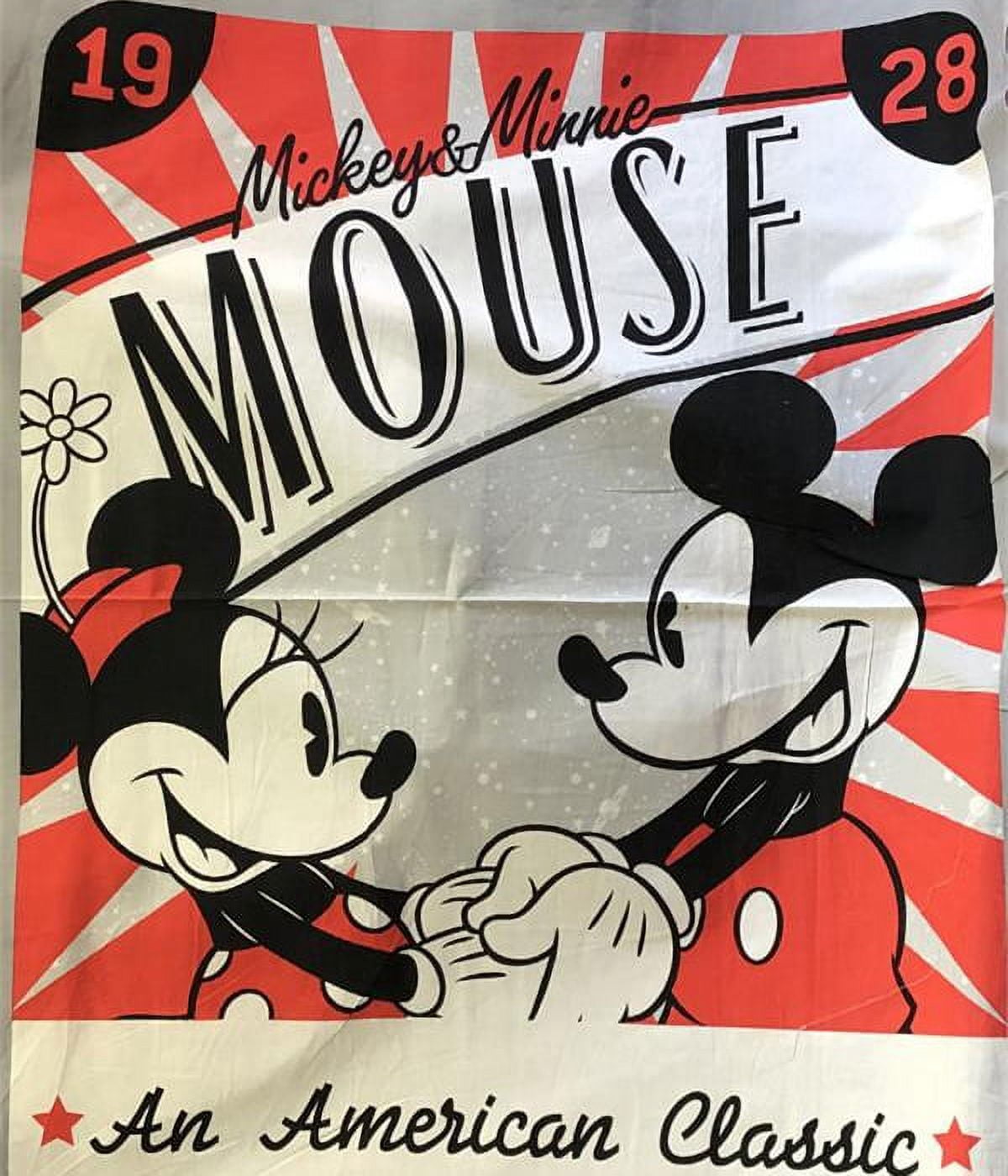 100% COTTON MICKEY & MINNIE MOUSE Printed PANEL Fabric - "AN AMERICAN ...
