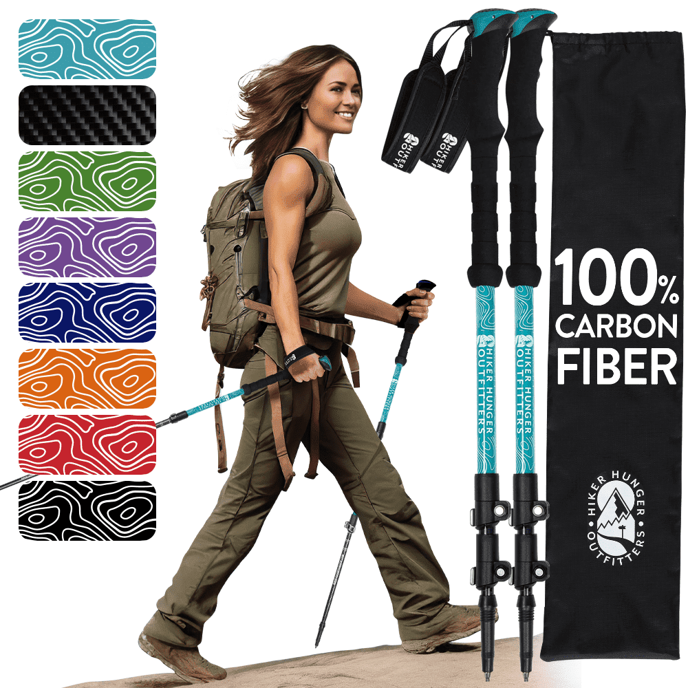 100% Carbon Fiber Trekking Poles by USA Brand - Ultra Strong ...