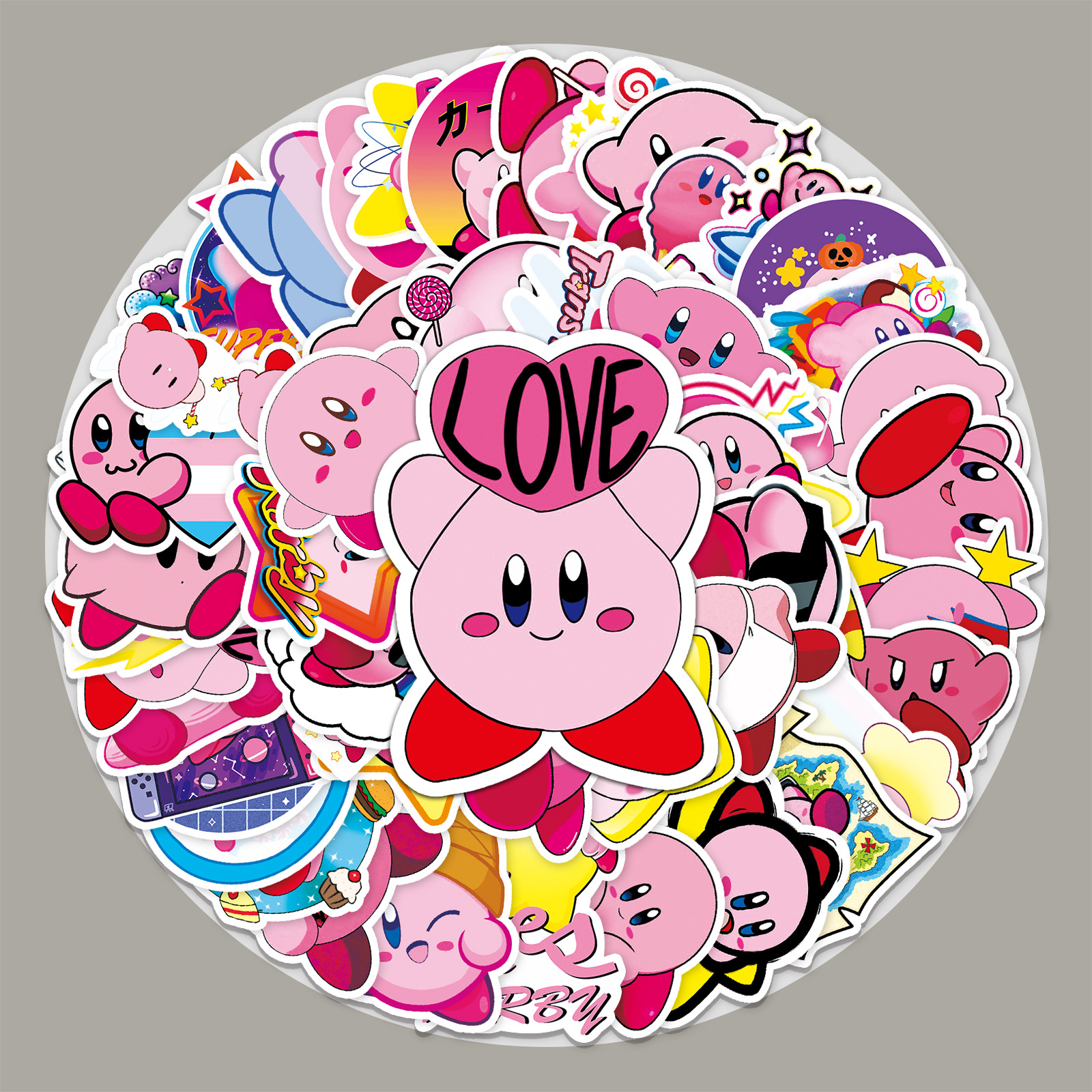 100 Cartoon Kirby Stickers Colorful Aesthetic Vinyl/PVC Decals for ...