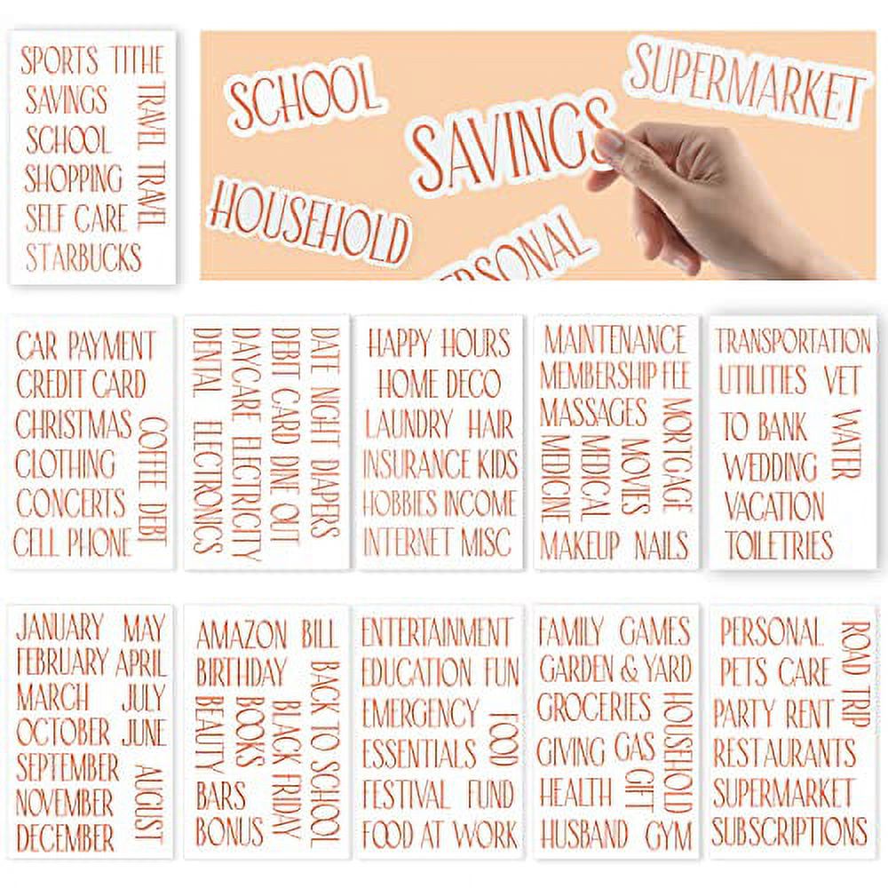 100 Cash Envelope Label Stickers - Rose Gold Budget Category Stickers ...