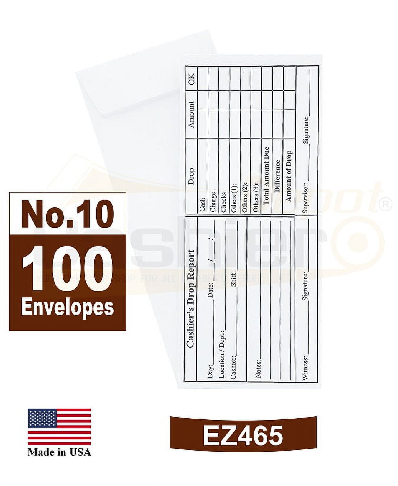 100 Cashier Depot EZ465 Cashier's Drop Report, 4 1/8" x 9 1/2", Open ...