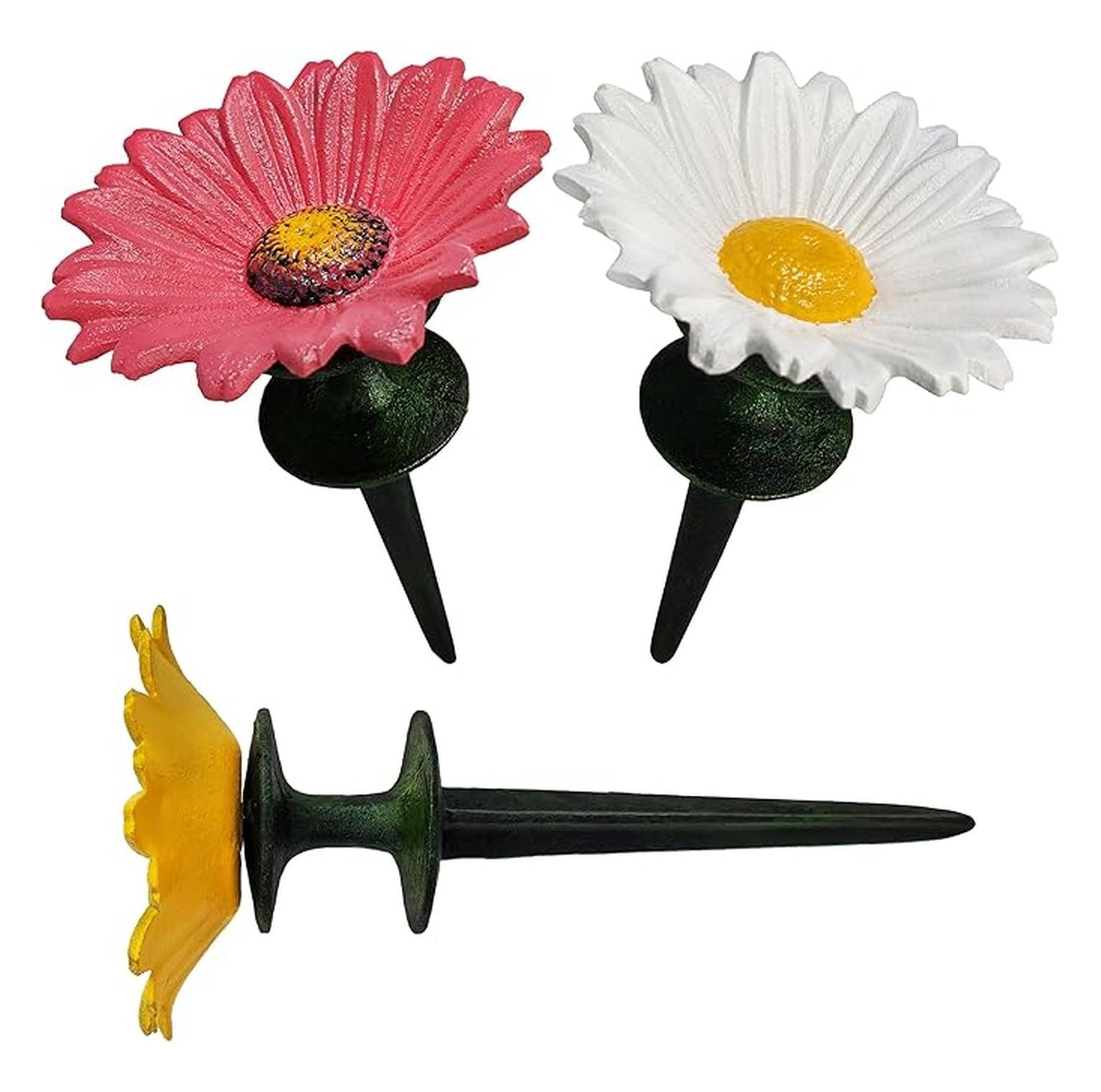 , 100% Cast Iron Pink, White & Yellow Hose (Set of 3) with Water Feeder ...