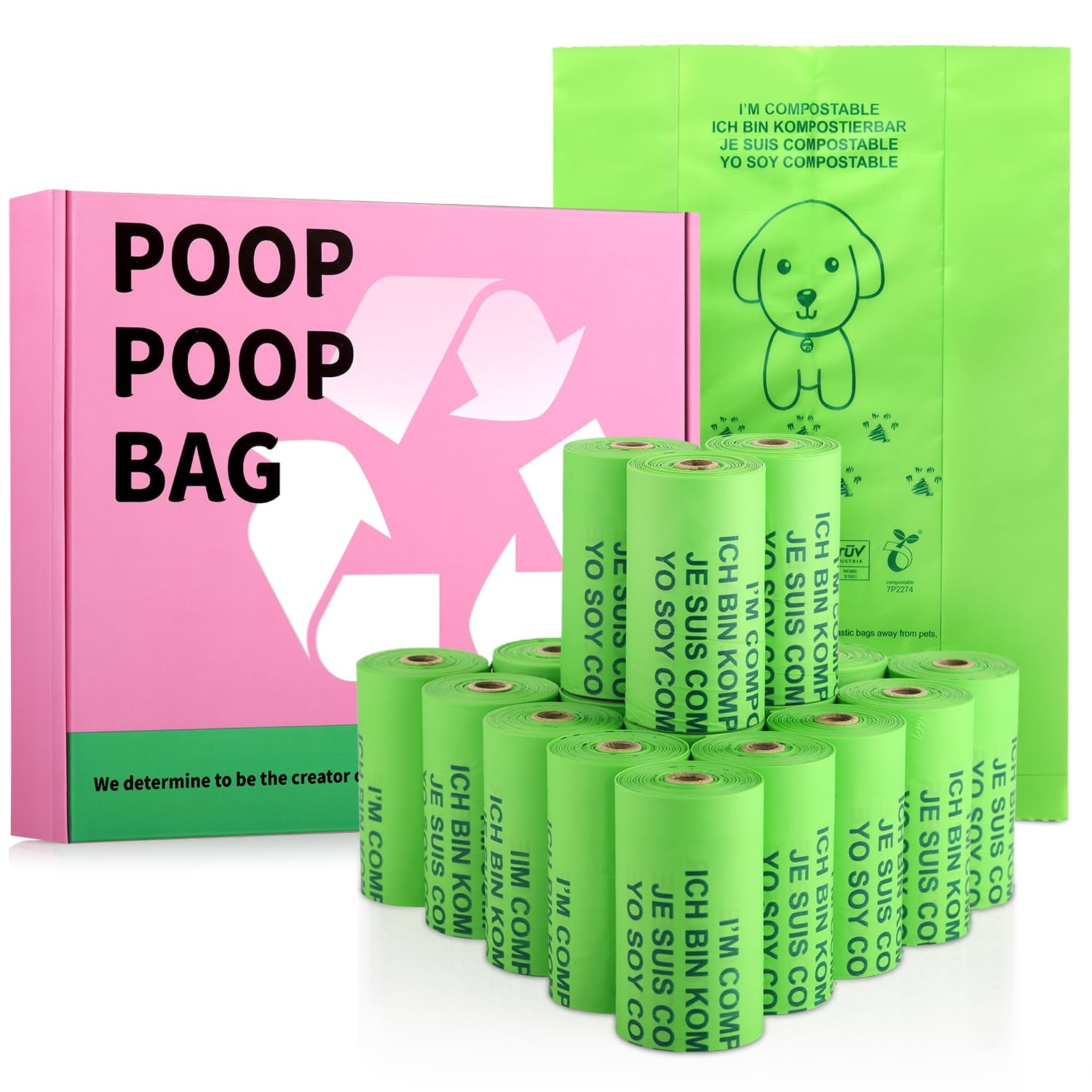 100% Certified Home Compostable Poop Bags,270 Count Biodegradable Dog ...