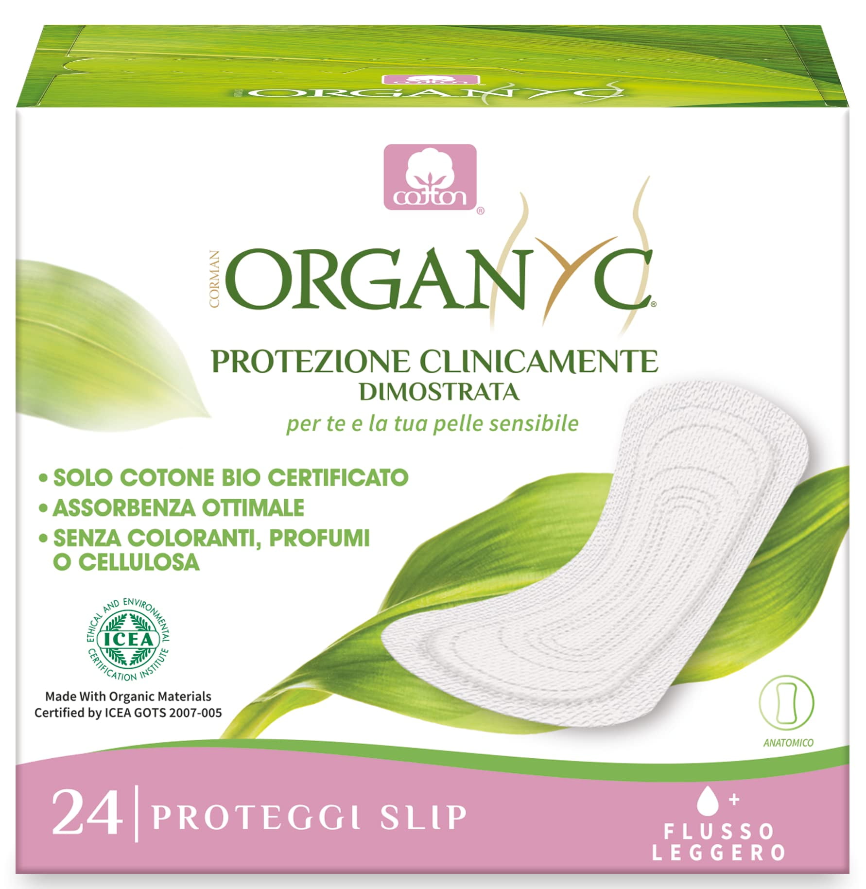 100% Certified Organic SE33 Cotton Everyday Panty Liner, Folded, Light ...