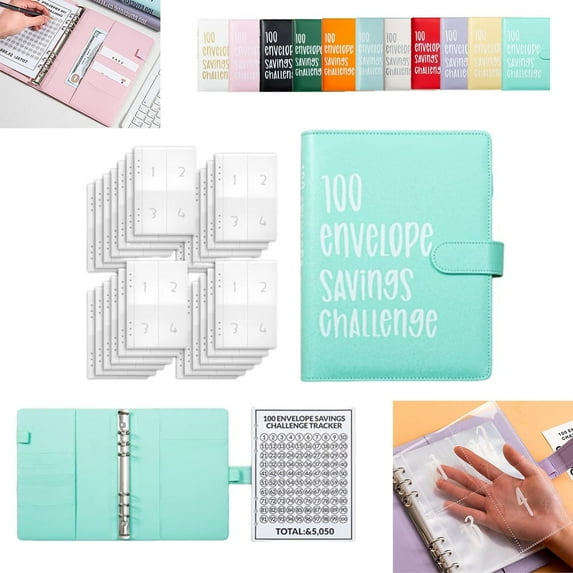 100 Challenge Money Saving Binder, 2026 100 Day Cash Envelopes Money ...