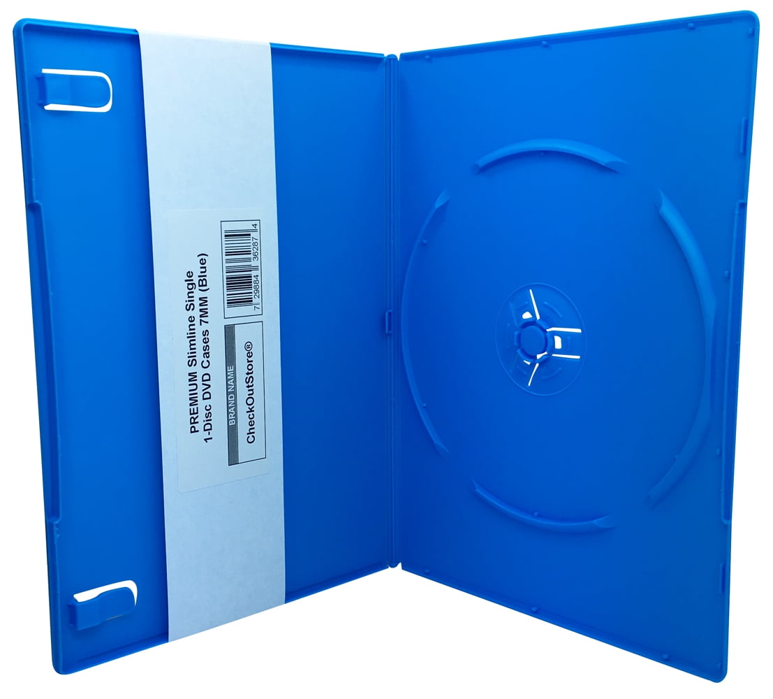 (100) CheckOutStore Premium Slimline Single 1-Disc DVD Cases 7mm (Blue ...