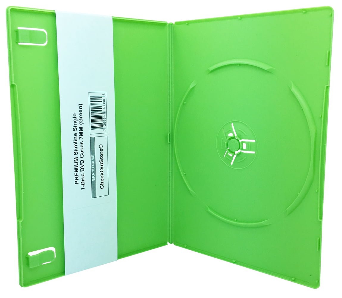 (100) CheckOutStore Premium Slimline Single 1-Disc DVD Cases 7mm (Green ...