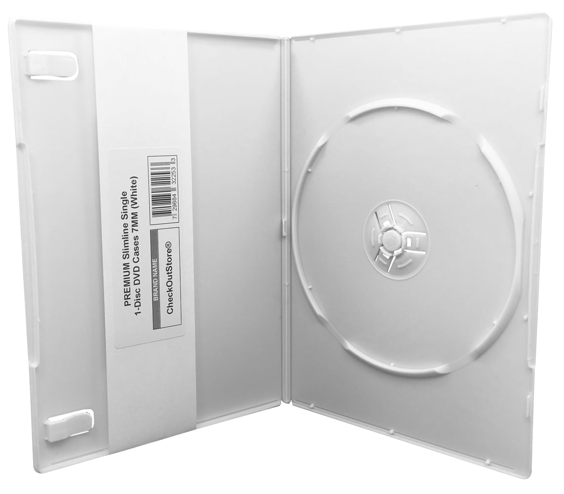 (100) CheckOutStore Premium Slimline Single 1-Disc DVD Cases 7mm (White ...