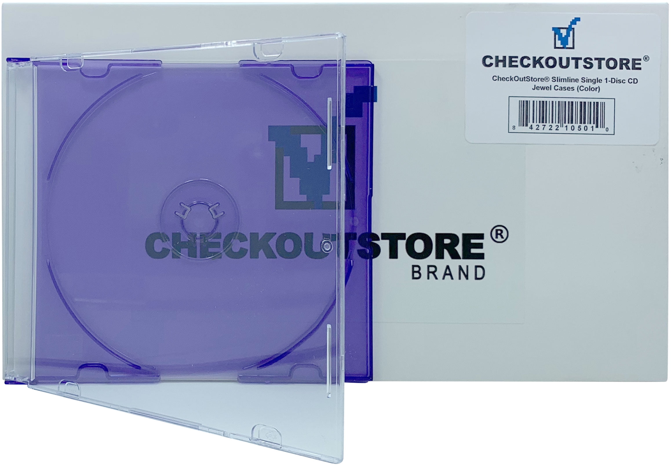 (100) CheckOutStore Slimline Single 1-Disc Color CD Jewel Cases (Purple ...