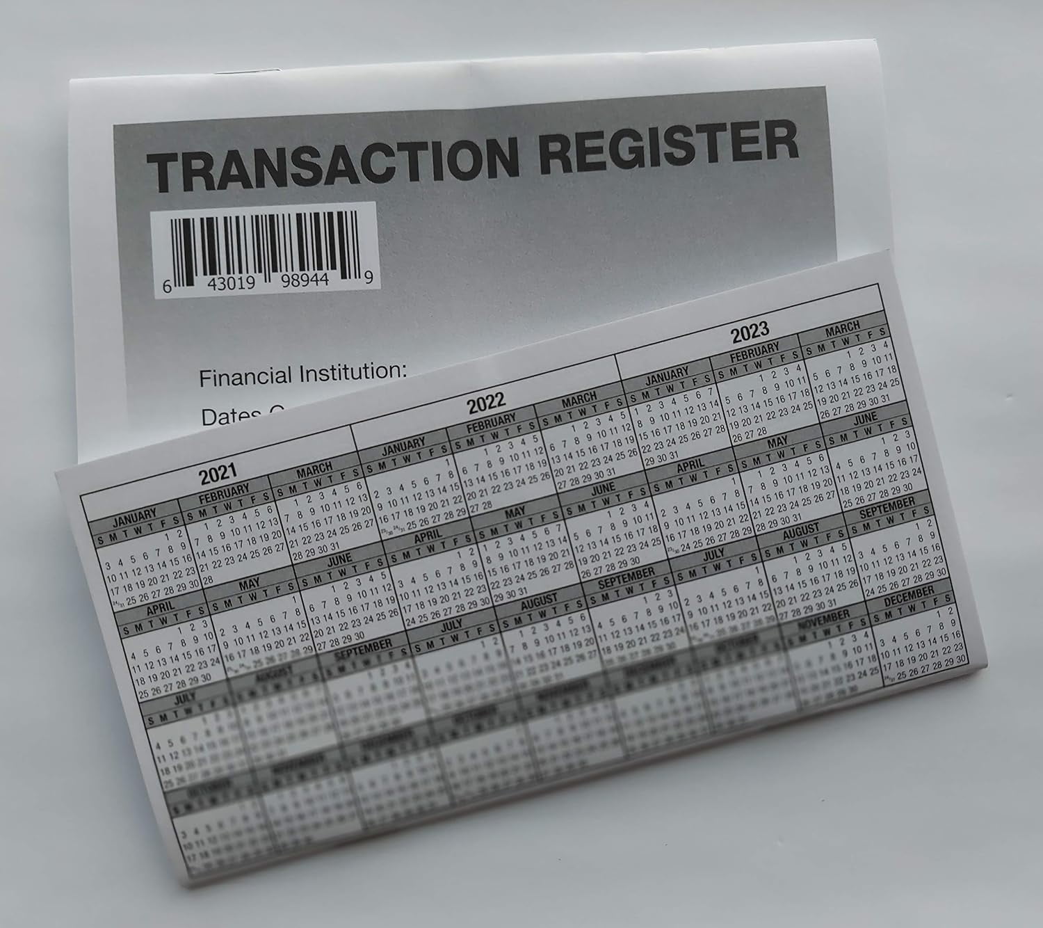 100 - Checkbook Registers - 2021/22/23 Calendar - Transactions Checking ...