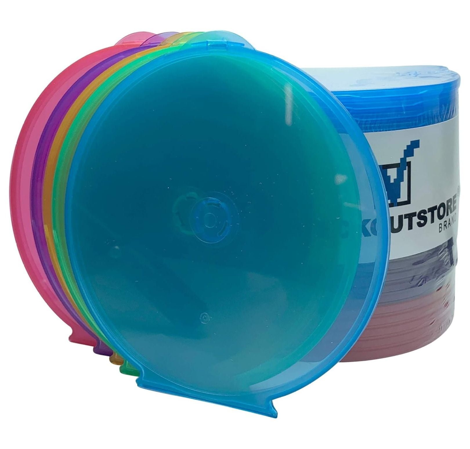 (100) Clear Compact Slim Round ClamShell / Case with Lock on Top ...