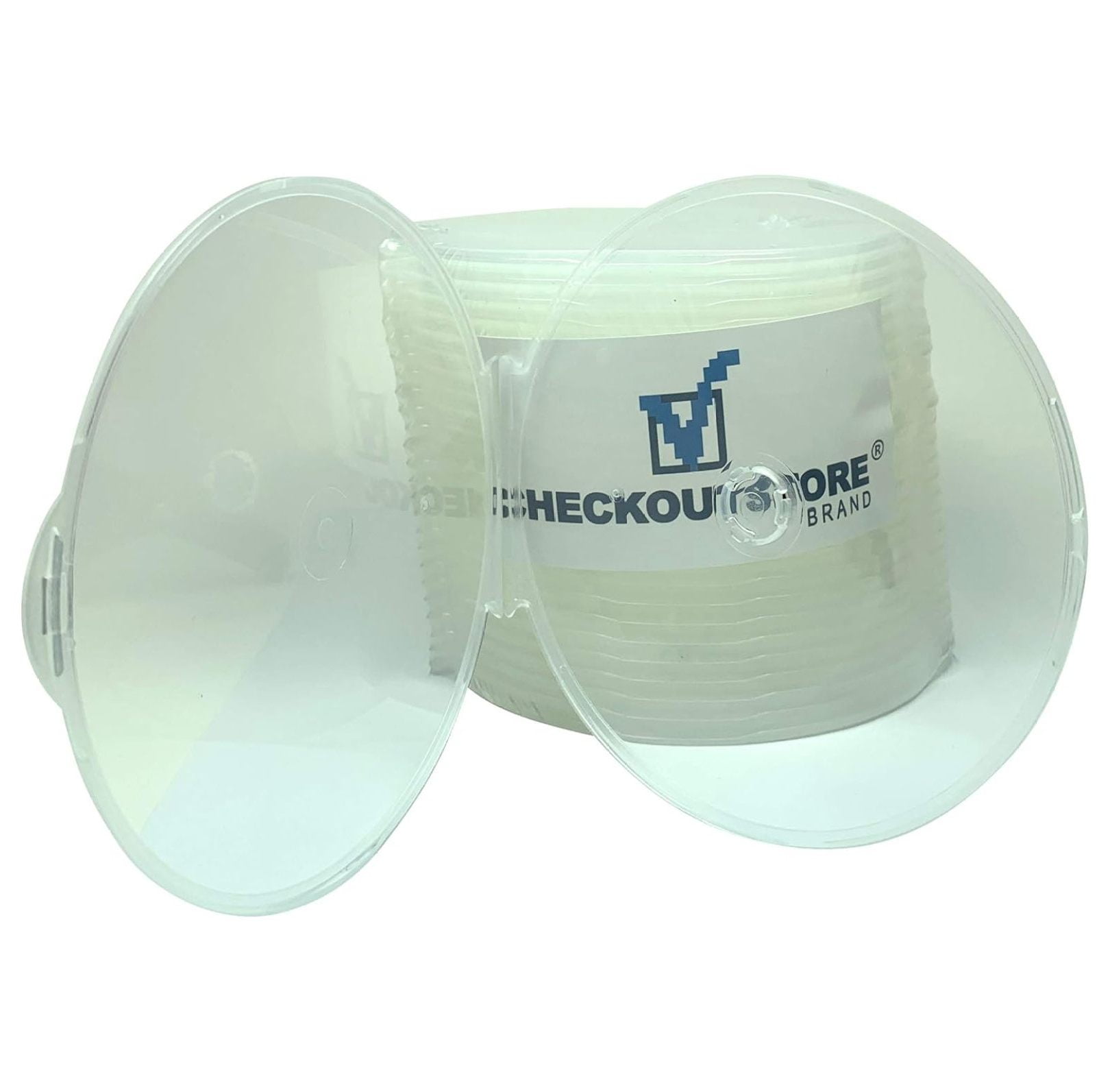 (100) Clear Compact Slim Round ClamShell / Case with Lock on Top (Clear ...