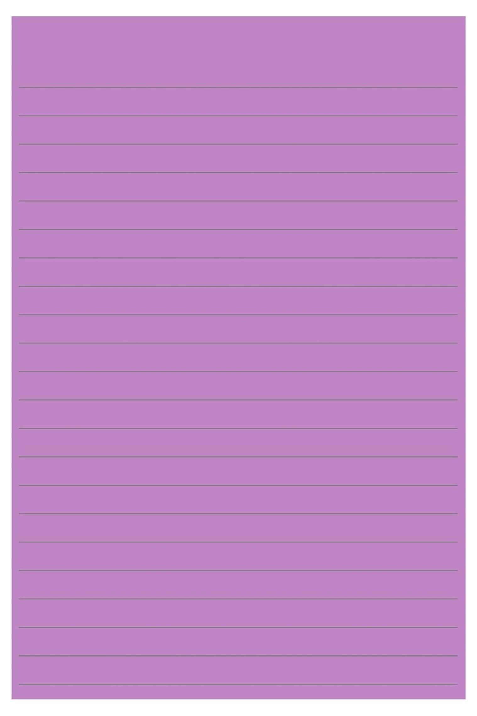 100 Color Cardstock 4" x 6" Index Cards, Medium Purple, Lined Portrait ...