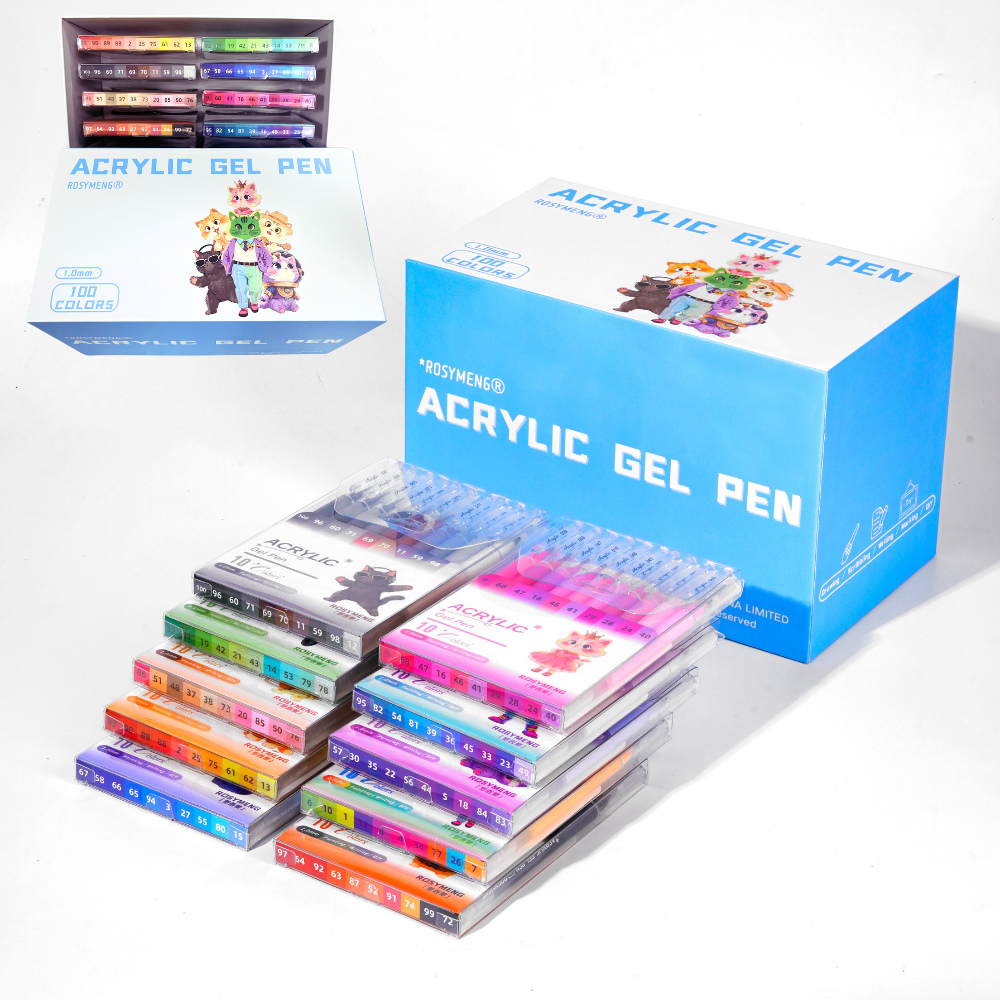 100 Colors Acrylic Gel Pens for Drawing, 1mm Fine Point Acrylic Ink Pen ...
