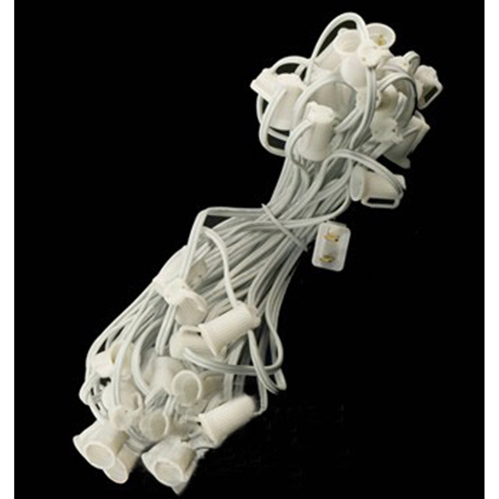 C7 Christmas Light Socket Set - 100 Sockets - 18 Gauge White Wire ...