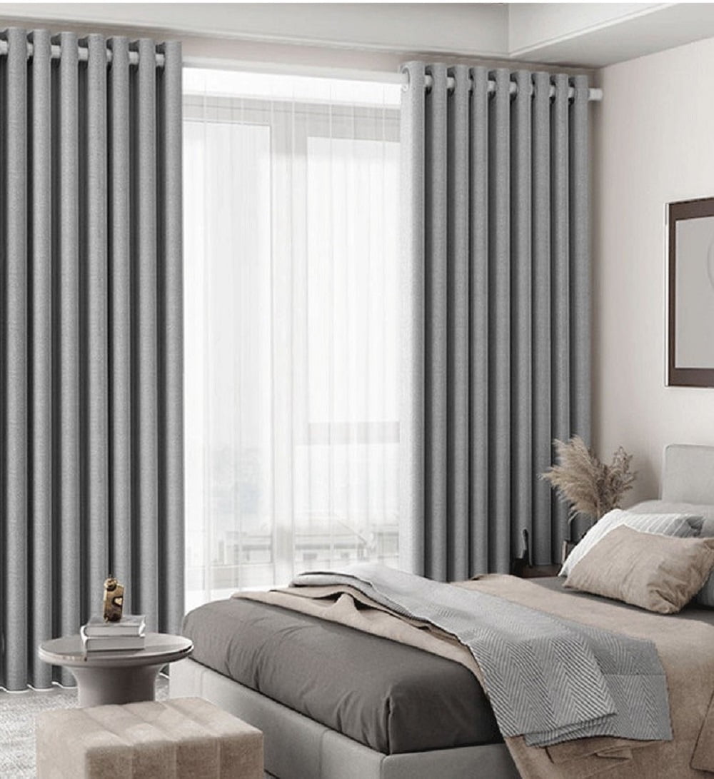 100% Complete Blackout Thermal Insulated Window Curtain Grommet Panels for Living Room & Bedroom ...