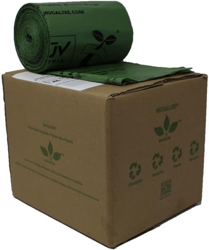 100% Compostable Bags, 13 Gallon, 49.21 Liter, 200 Count, 24 x 35.5 ...
