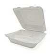 100% Compostable Clamshell 8X8" 3-Compartment 50-Pack Disposable Eco ...