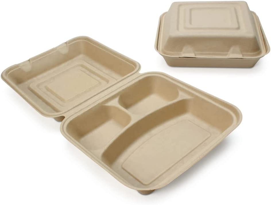 100% Compostable Disposable Food Containers with Lids [8”X8” 200 Pack ...