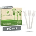 Ecovita Eco-Friendly Disposable Forks 140 PCS Ivory White, 6.7 Inch ...