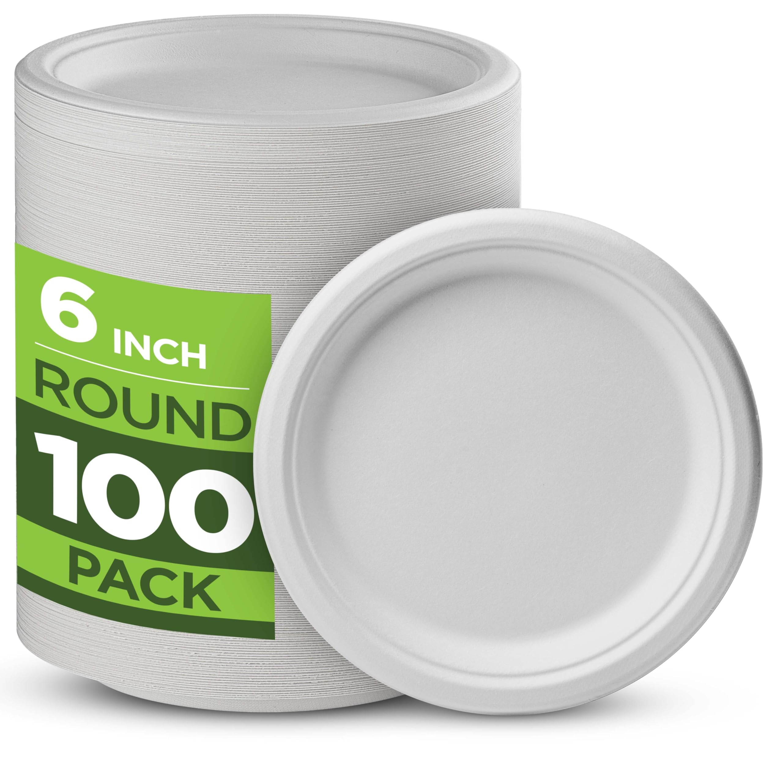 100% Compostable Paper Plates 100 Pack, AFN16 Inch Heavy Duty ...