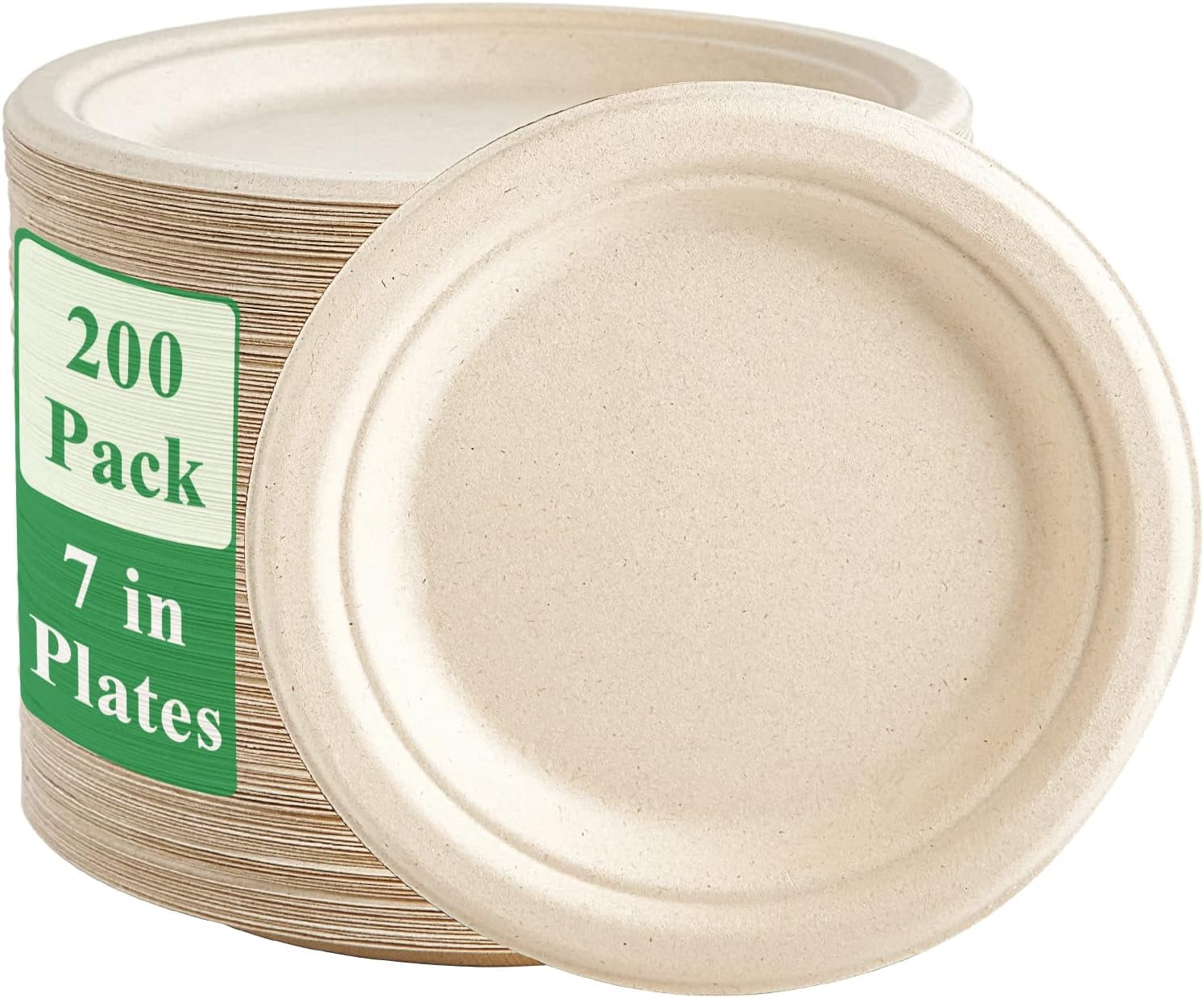 100% Compostable Paper Plates, 150 Pack 9 Inch 3 Compartment Plates ...