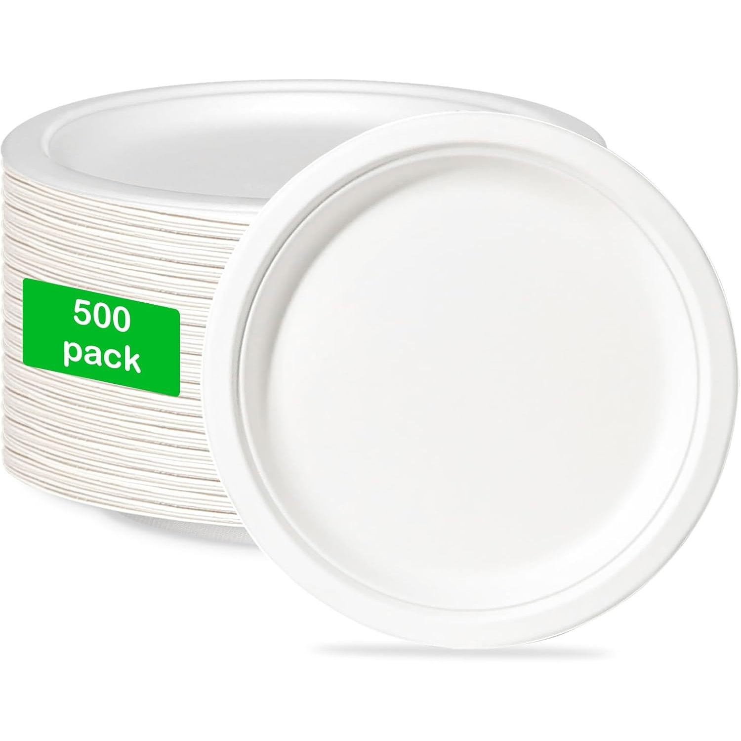 100% Compostable Paper Plates, 500 Pack 10 Inch Paper Plates, Eco ...